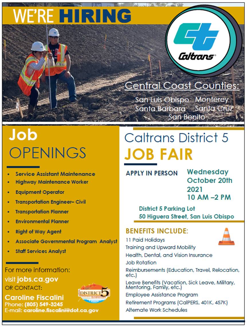 Caltrans District 5 Job Fair | ITE Central Coast Section